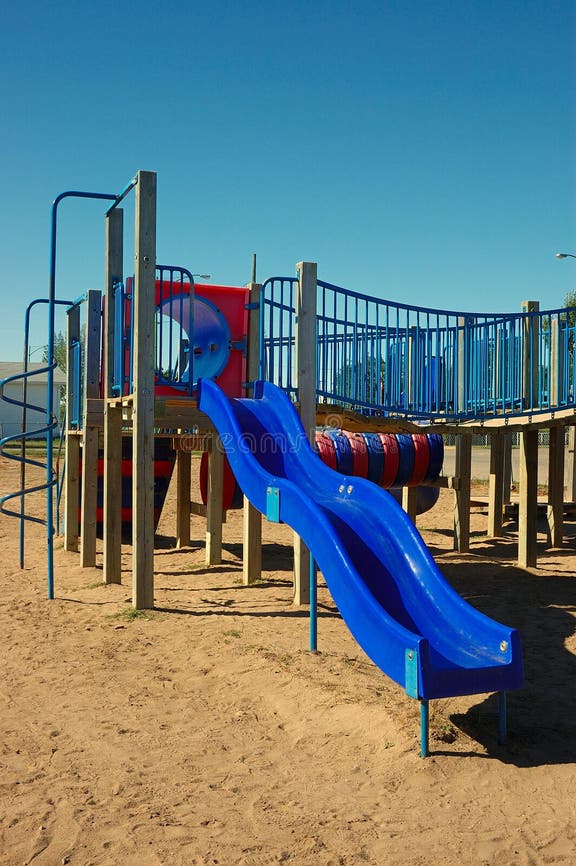 Blue Slide Play Structure stock photo. Image of blue, recreation - 1207286