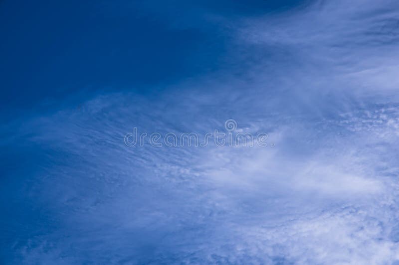 A Blue, Slightly Cloudy Sky Over a Grain Field. Stock Image - Image of ...