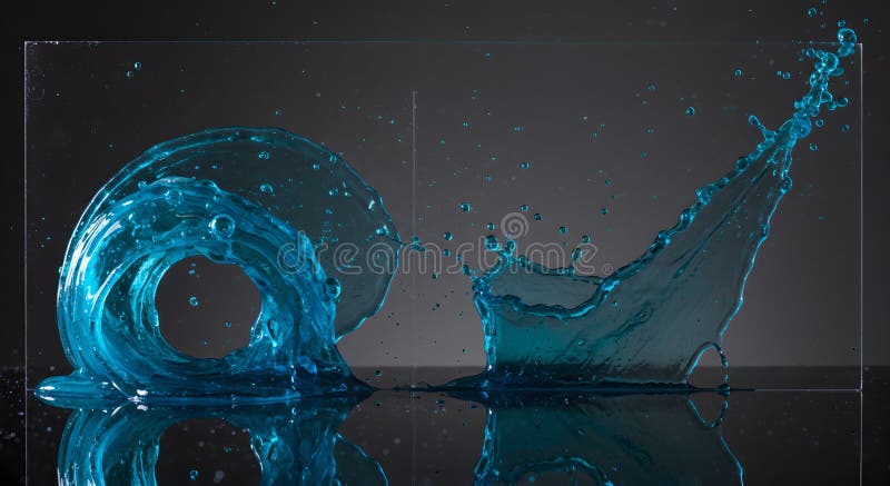 Blue Slime Collision with Acrylic Panel Showing Splash, Bubbles, and ...