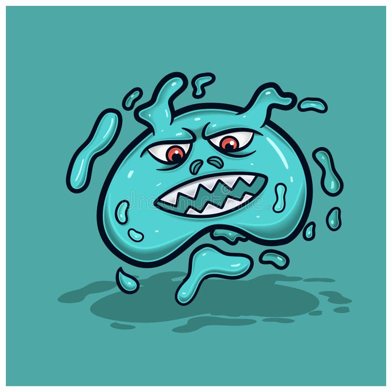 Blue Slime Evil Monster Character Cartoon Stock Vector - Illustration ...