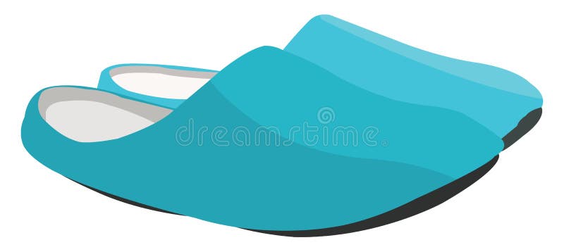 Blue slippers, icon stock vector. Illustration of sandal - 262387113