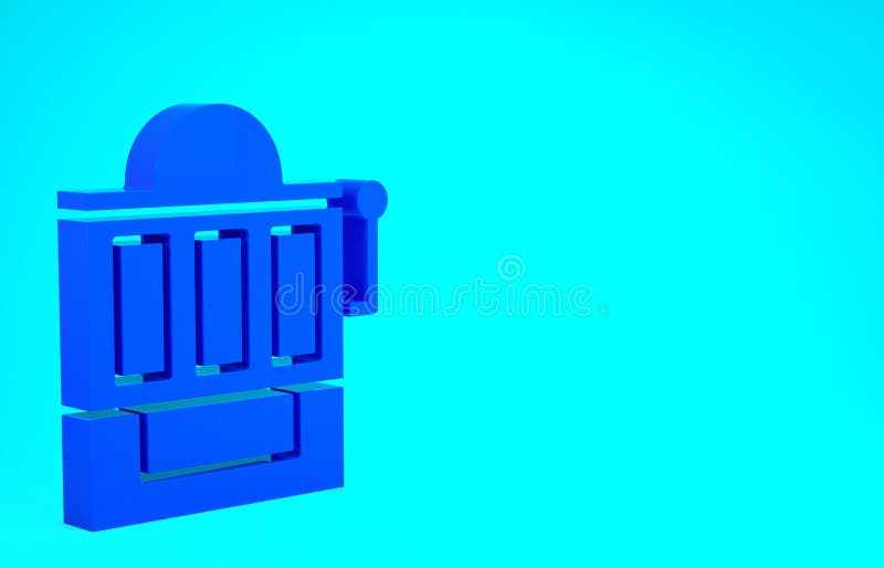 Blue Slot Machine Icon Isolated on Blue Background. Minimalism Concept ...
