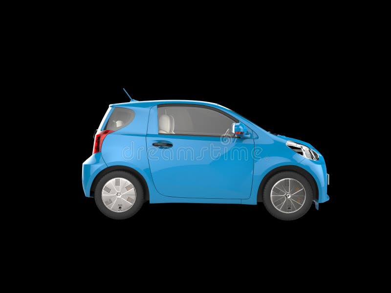 Blue Small Urban Modern Electric Car - Side View Stock Image - Image of ...