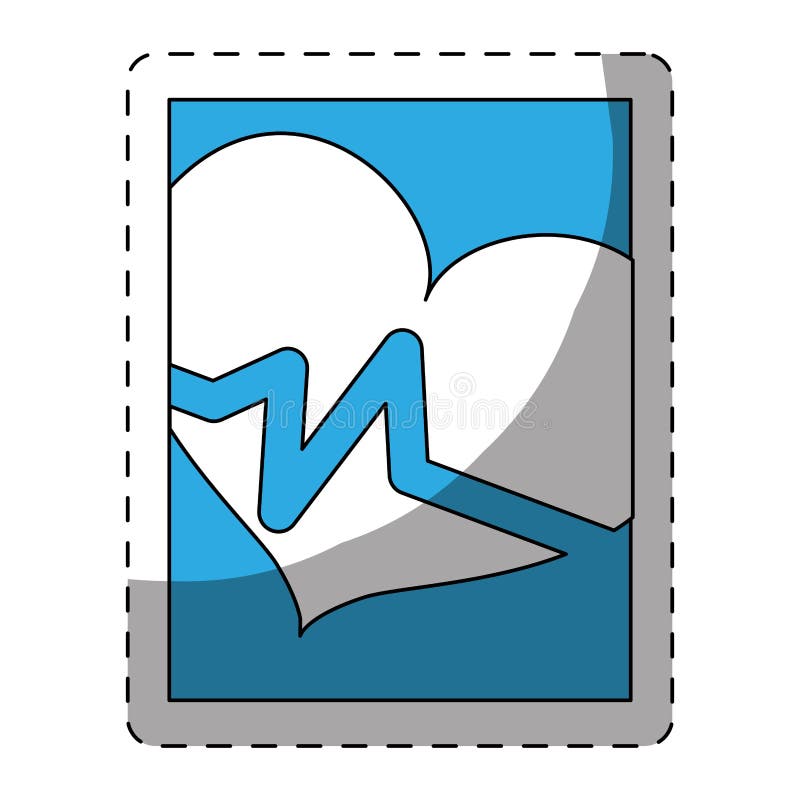 Blue Smarphone Heart Cardiology Icon Stock Illustration - Illustration ...