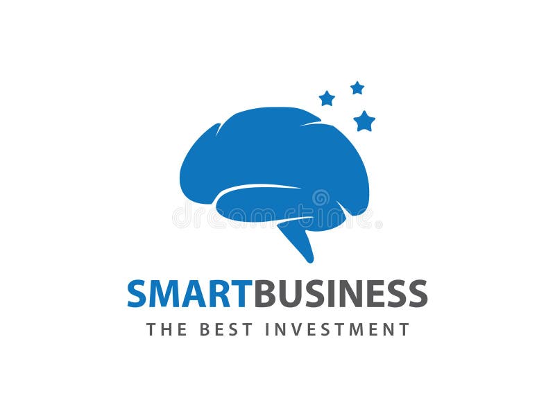Blue Smart Star Brain Vector Logo Design Stock Vector - Illustration of ...