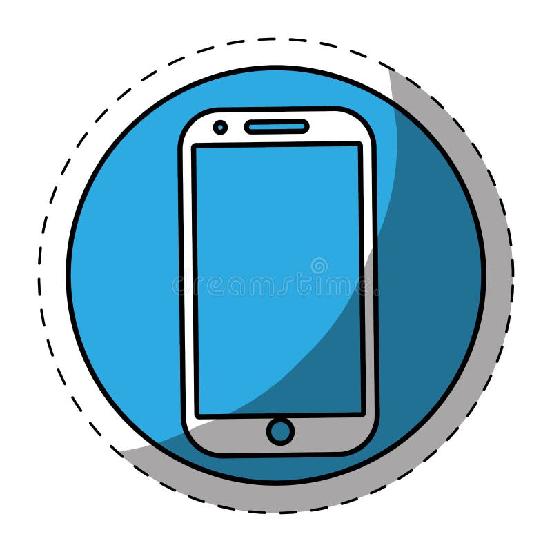 Blue Smartphone Button Icon Image Stock Illustration - Illustration of ...