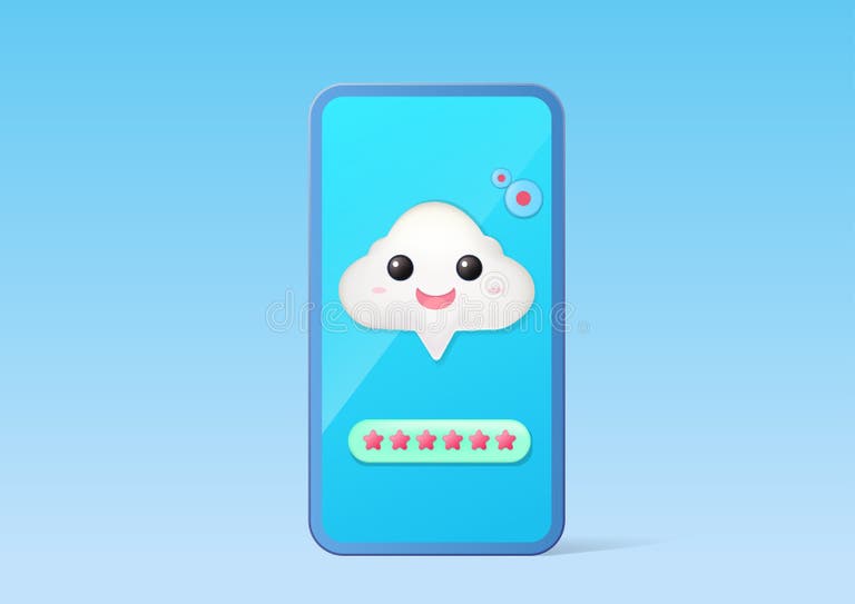 Blue Smartphone with Cute Notification Stock Vector - Illustration of ...