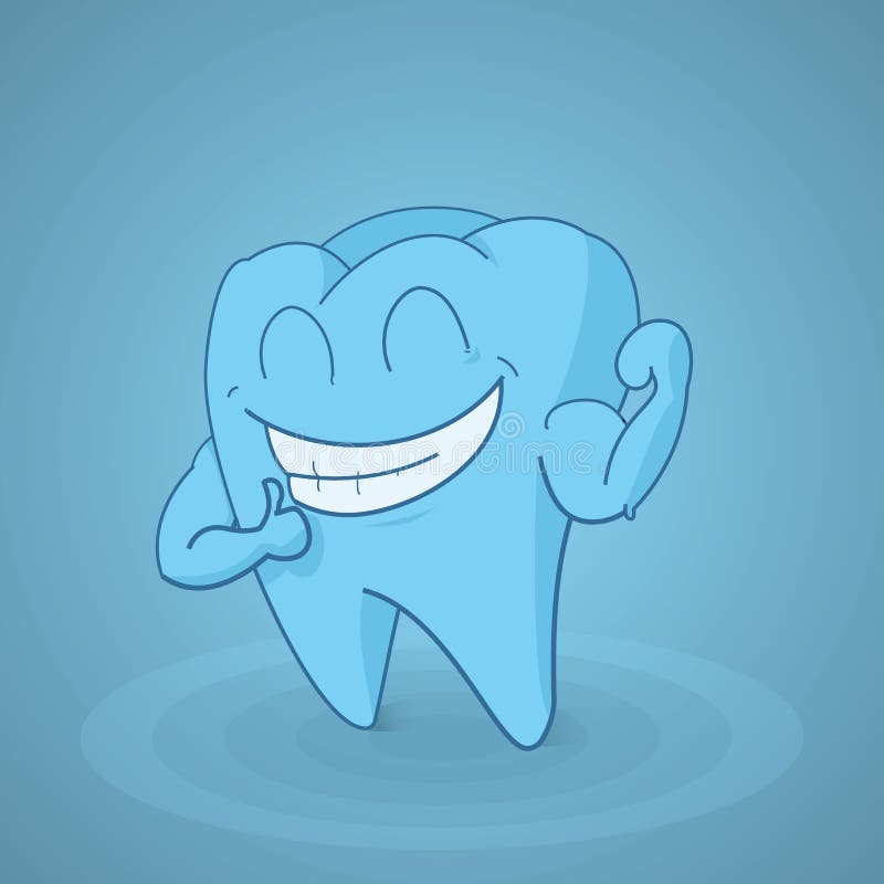 Blue Smile Strong Tooth Illustration Stock Vector - Illustration of ...