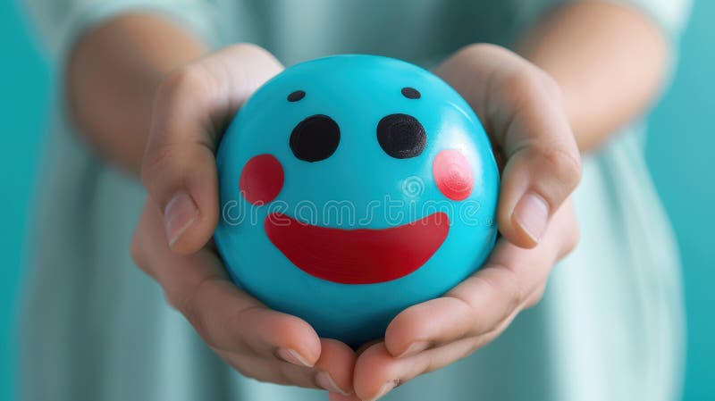 The Blue Smiley Ball. AI Generated Stock Illustration - Illustration of ...