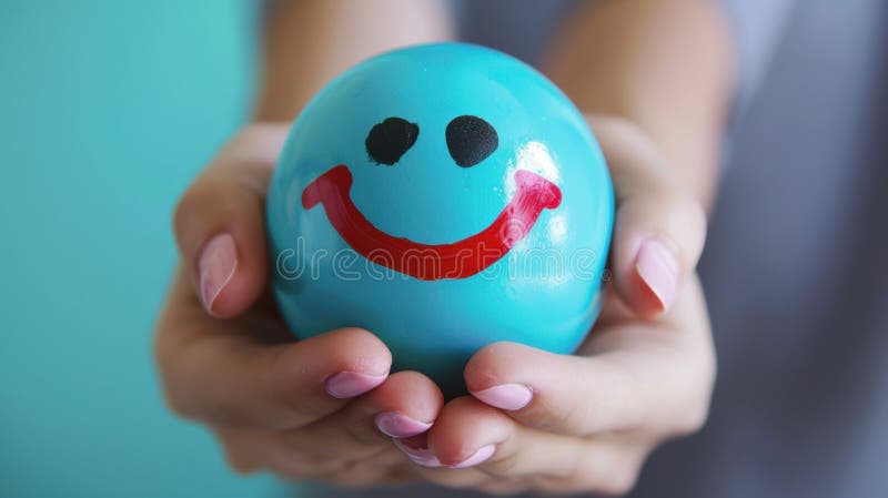 The Blue Smiley Ball. AI Generated Stock Illustration - Illustration of ...
