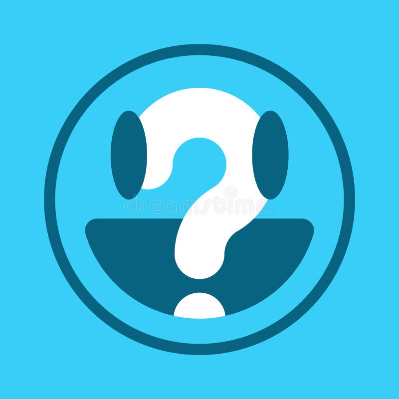 Blue Smiley Face Icon with Question Mark Stock Vector - Illustration of ...