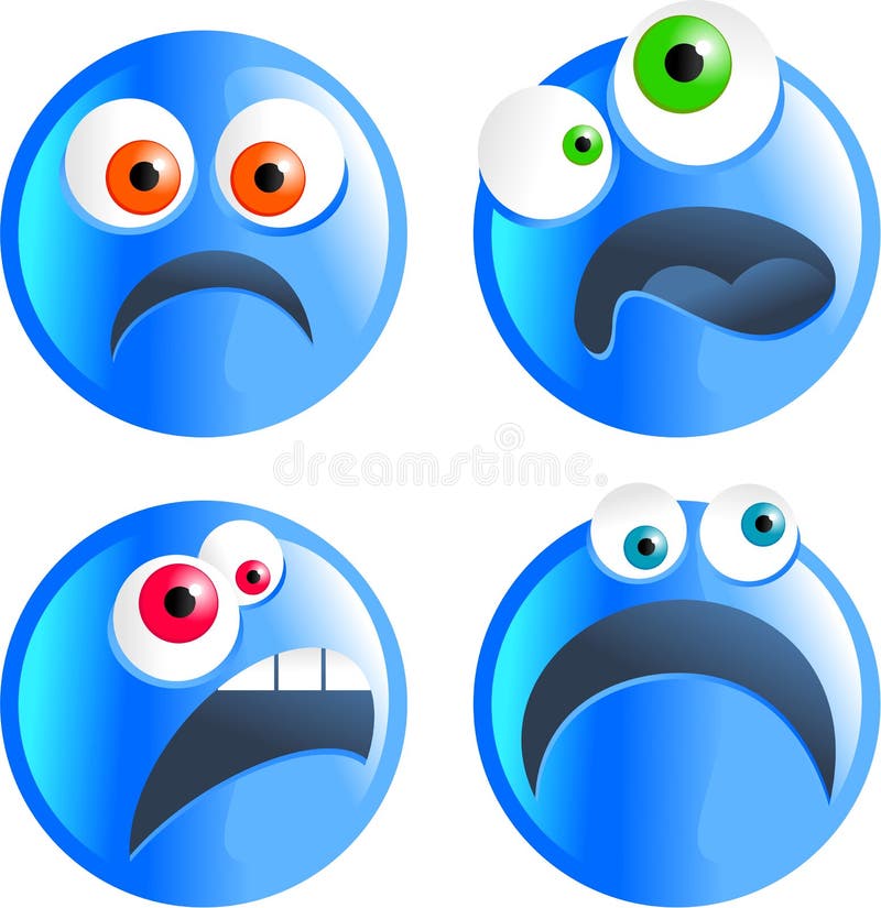 Blue smilies stock illustration. Illustration of squint - 5599643