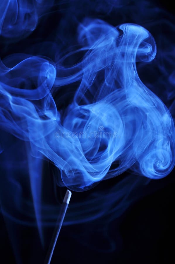 Blue Smoke from Aromas Incense. Abstract Background Stock Photo - Image ...
