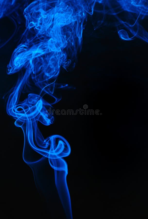 Blue Smoke on Black stock photo. Image of flowing, smoke - 5357698