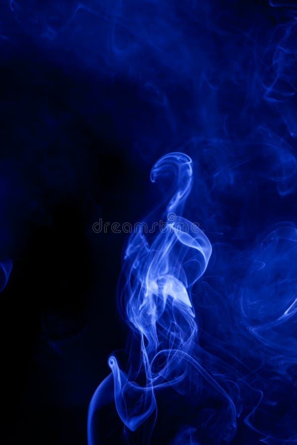 Blue Smoke on a Black Background Stock Photo - Image of blue, texture ...