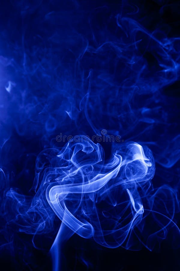 Blue Smoke on Black Background Stock Image - Image of blue, dynamic ...