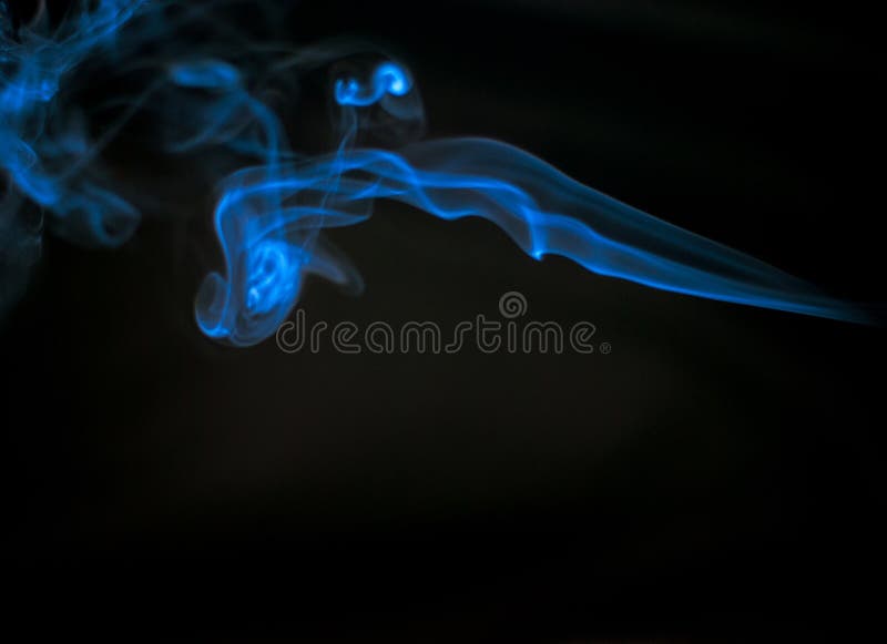 Blue Smoke on Black Background, Beautiful Smoke,fluffy Puffs of Smoke ...