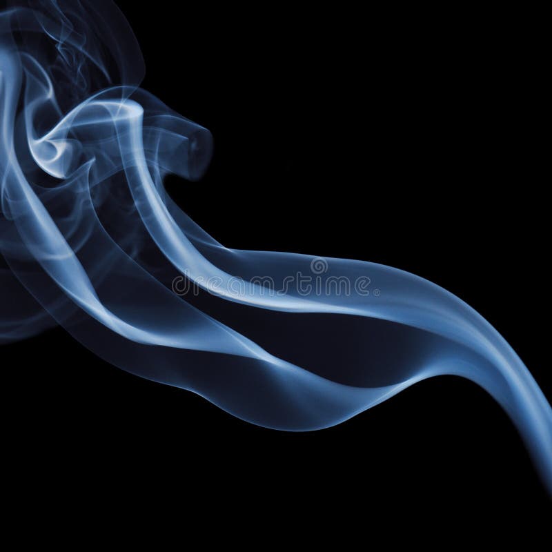 Blue Smoke on Black Background Stock Image - Image of smoke, macro ...