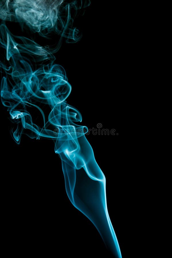 Blue Smoke on Black Background Stock Photo - Image of fragrance, grey ...