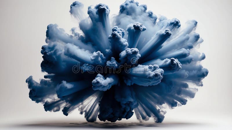 Blue Smoke Center Radial Explosion Isolated in White B Ai Generated ...