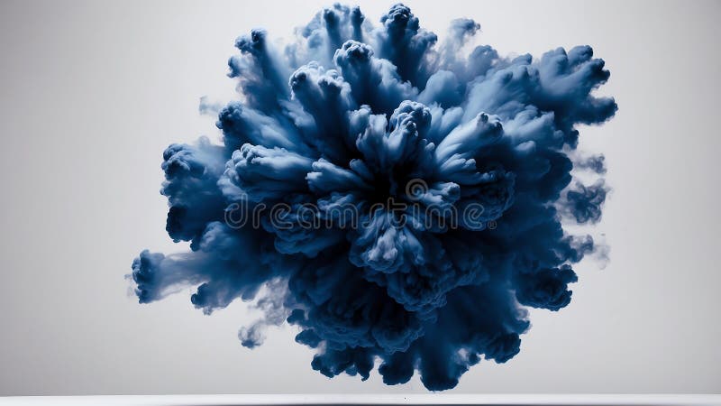 Blue Smoke Center Radial Explosion Isolated in White B Ai Generated ...