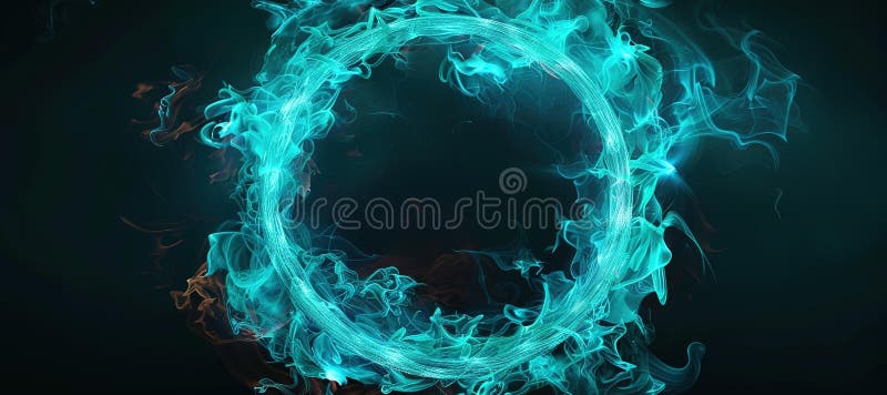 Blue Smoke Circle Hole Background, Glow Stock Illustration ...