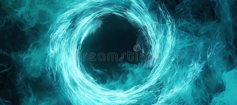 Blue Smoke Circle Hole Background, Glow Stock Illustration ...