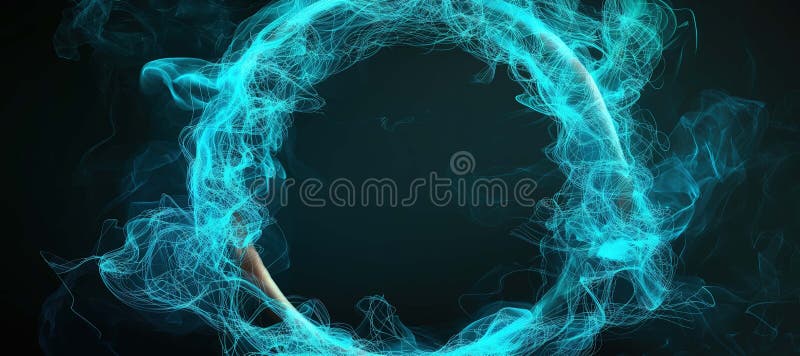 Blue Smoke Circle Hole Background, Glow Stock Illustration ...