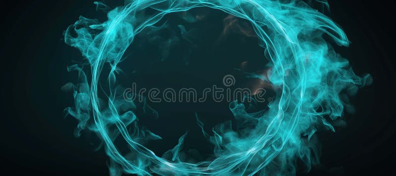 Blue Smoke Circle Hole Background, Glow Stock Illustration ...