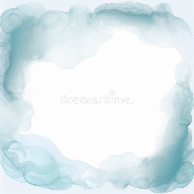 A Blue Smoke Cloud Frame on a White Background Stock Illustration ...