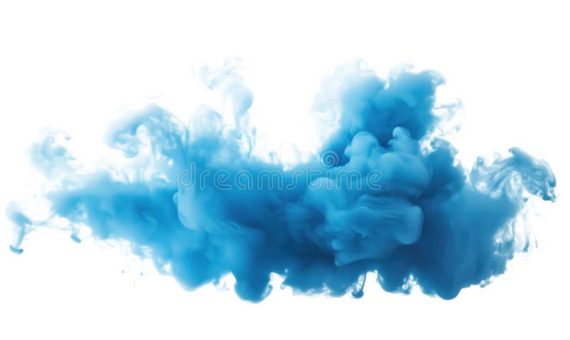 Blue Smoke Cloud Swirling in Artistic Formation, Vibrant Hues Creating ...