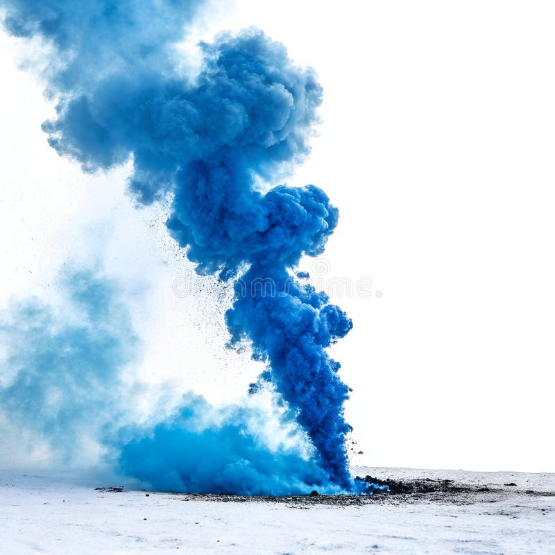 Blue Smoke Explosion Border Isolated on White Background Stock ...