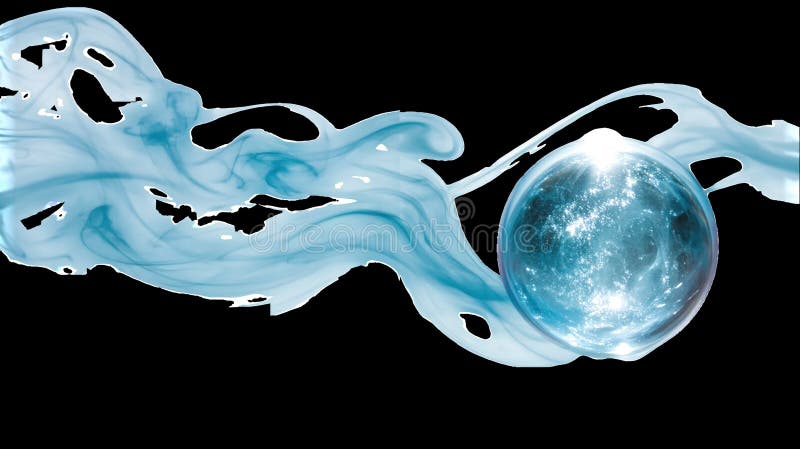 Blue Smoke Forming a Transparent Sphere on Checkered Background Stock ...