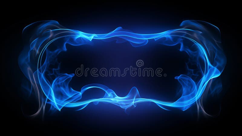 A Blue Smoke Frame on a Black Background Stock Image - Image of ...
