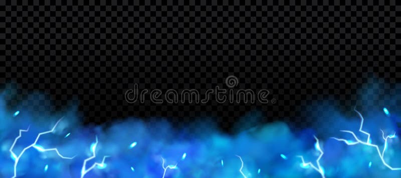 Blue Smoke with Lightning Background Stock Illustration - Illustration ...