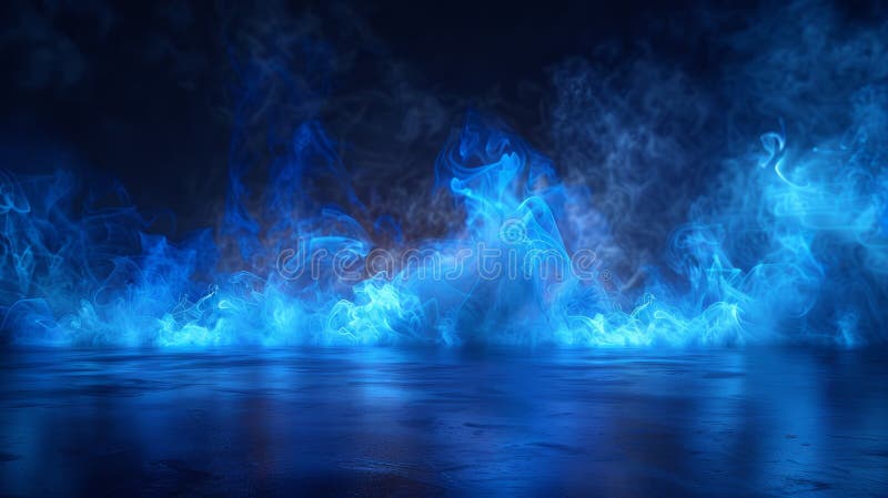 Blue Smoke Magic Effect on Dark Ground with Cloud-like Patterns Stock ...