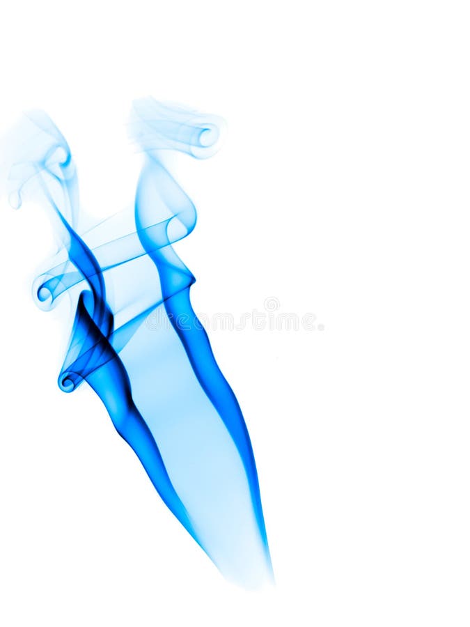Blue Smoke Motion on White Background, Fire Design Stock Image - Image ...
