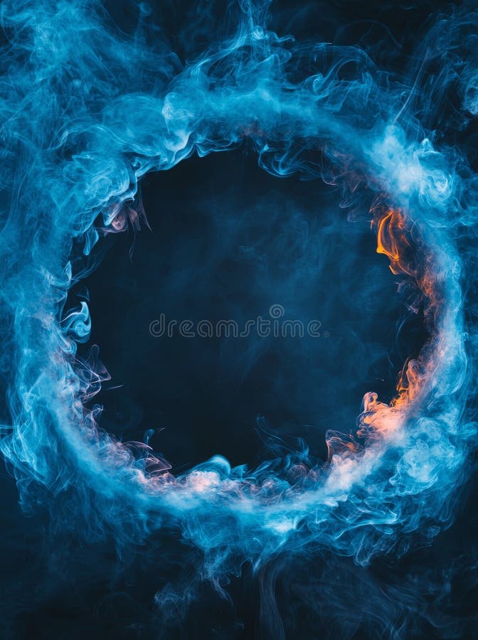 A Blue Smoke Ring, Isolated on a Black Background, Used As a Smoke ...
