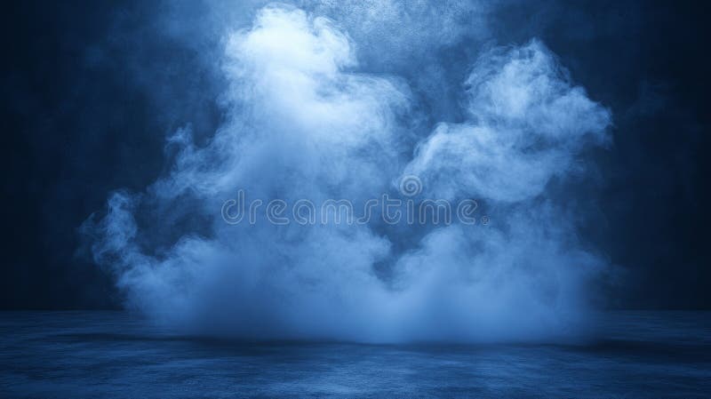 Blue Smoke Rises Dramatically Against a Dark, Textured Wall, Set ...
