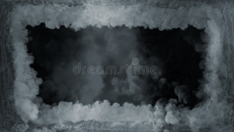 Blue Smoke Screen Frame Like Tunnel in Clouds, Isolated - Object 3D Rendering Stock Illustration ...