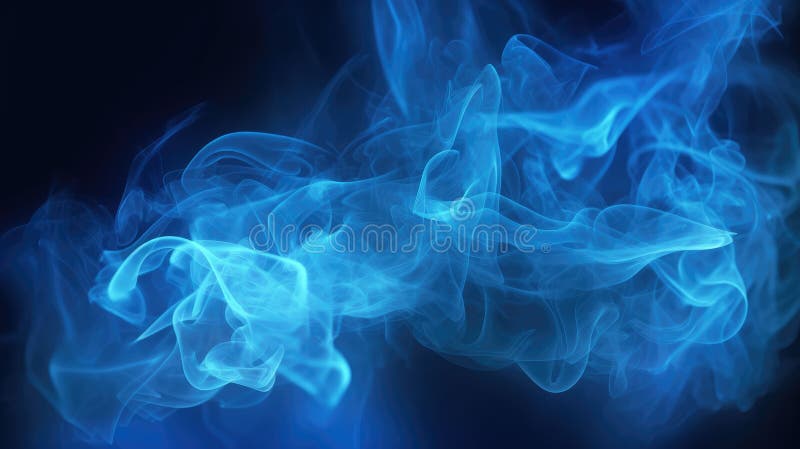 Blue Smoke Swirls on Dark Background. Abstract and Smooth Smoke Pattern ...