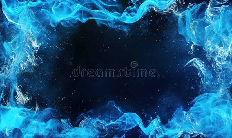 Blue Smoke and Vapor Frame with Cosmic Background for Creative Designs ...