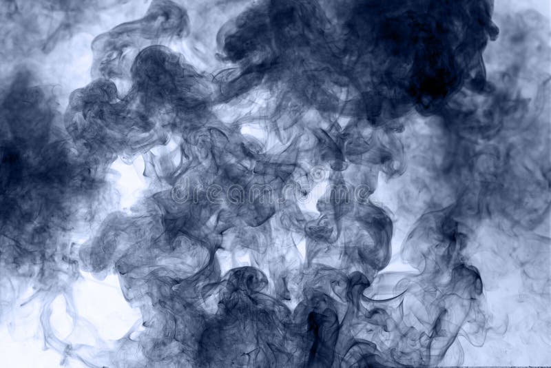 Blue Smoke on a White Background. Inversion Stock Photo - Image of ...
