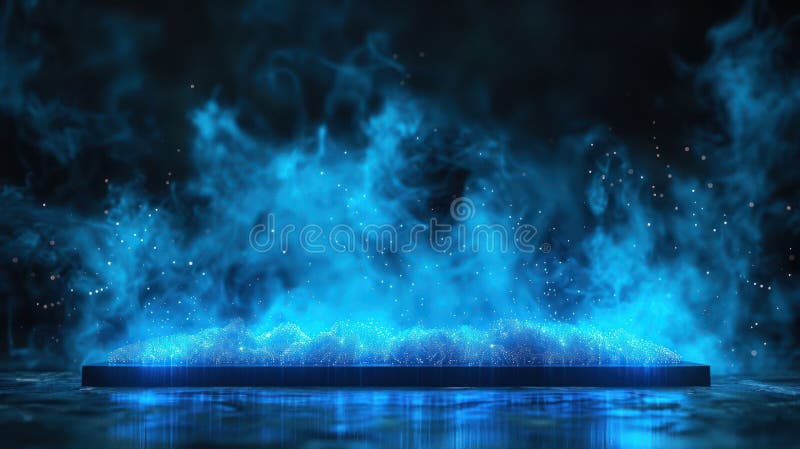 A Blue Smokey Background with a Blue Square in the Middle Stock ...