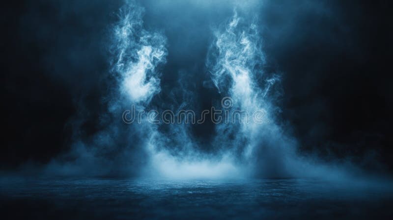 Blue Smoky Stage Backdrop, Dark Studio, Spotlight, Event Stock ...
