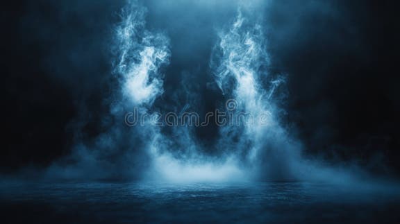 Blue Smoky Stage Backdrop, Dark Studio, Spotlight, Event Stock ...