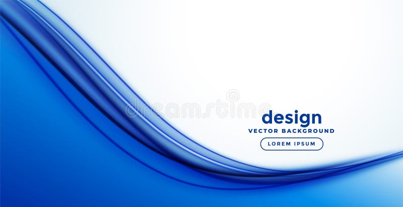 Blue Smooth Abstract Wave Banner Design Stock Vector - Illustration of ...
