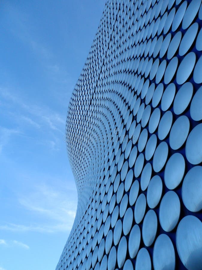 Blue Smooth Circular Curved Building Exterior Stock Image - Image of ...