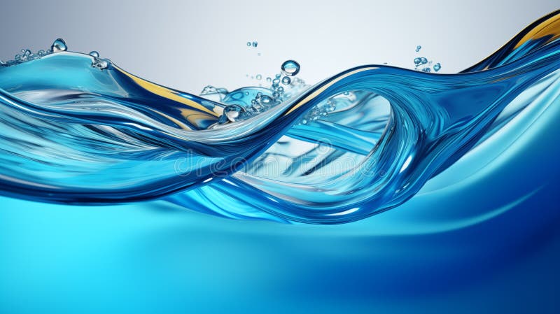 Blue Smooth Water Waves of Liquid Abstract Background. Bright Glossy ...