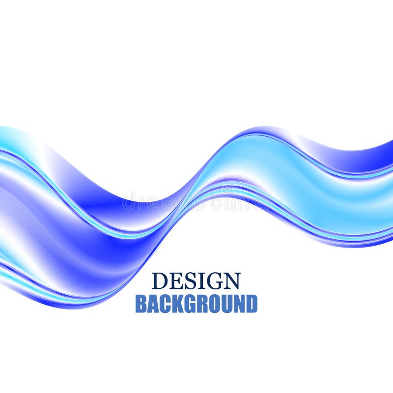 Blue Smooth Wave Design Stream Line Abstract Header Layout. Vector ...